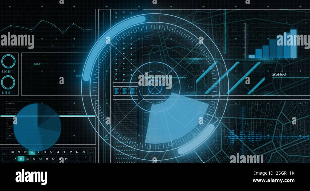 Animation of circular scanner and processing data on interface with ...