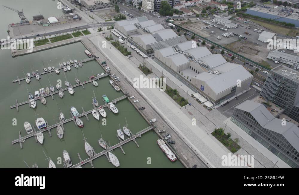 Industrial area of Bassins à Flots in Bordeaux France with newly ...
