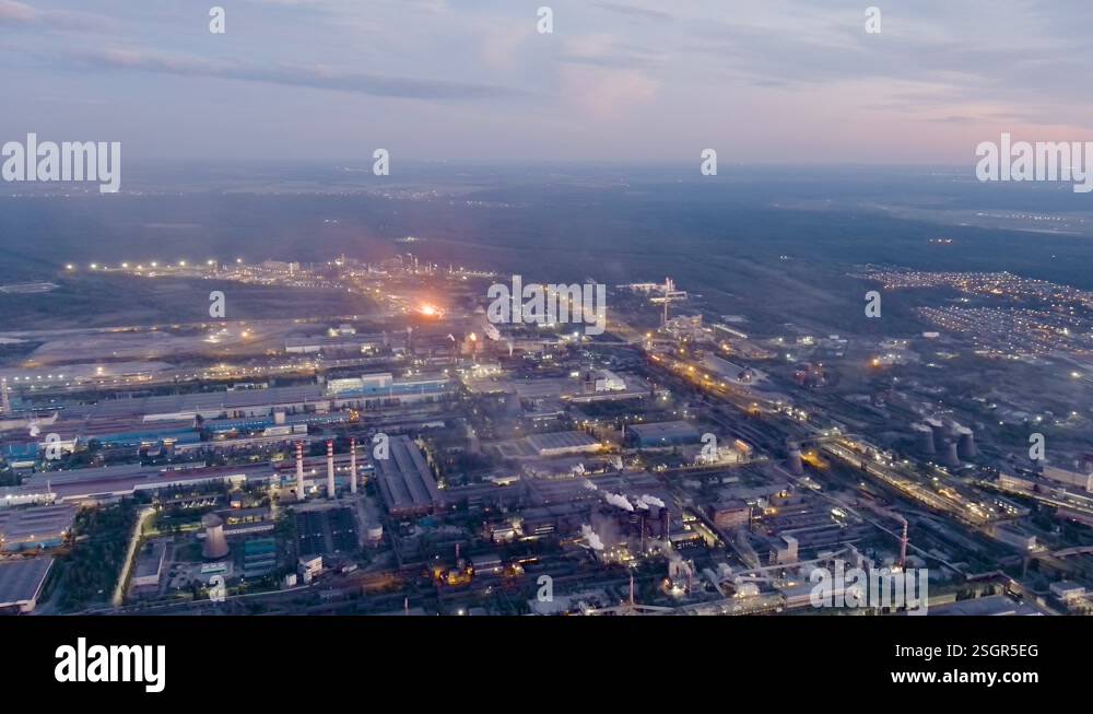 Lipetsk, Russia. Iron and Steel Works. Left Bank District. Time after ...