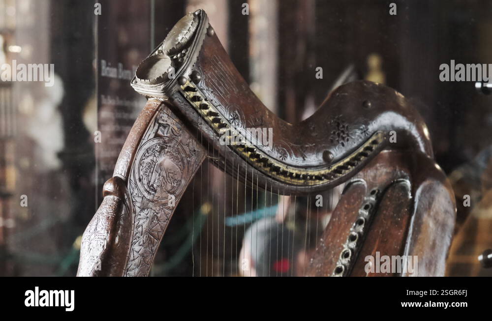 Famous Medieval 14th Century Irish Trinity harp in the Library of ...
