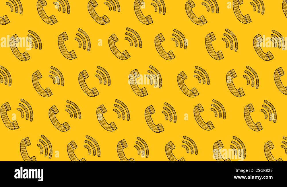 Phone pattern on yellow Stock Video Footage - Alamy
