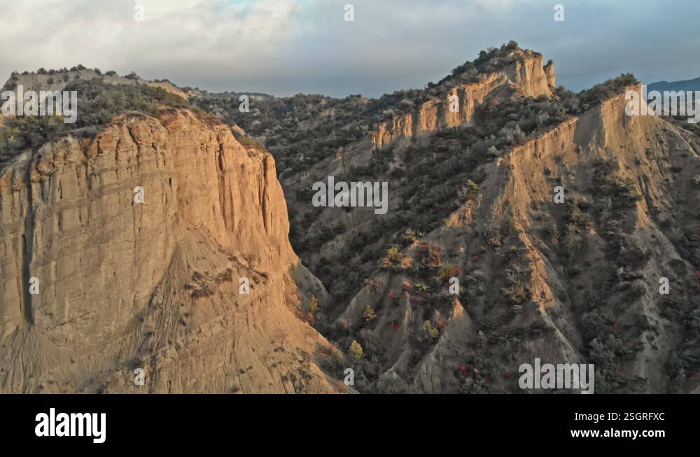 Stunning sharp edge cliffs in vashlovani national park area Stock Video ...