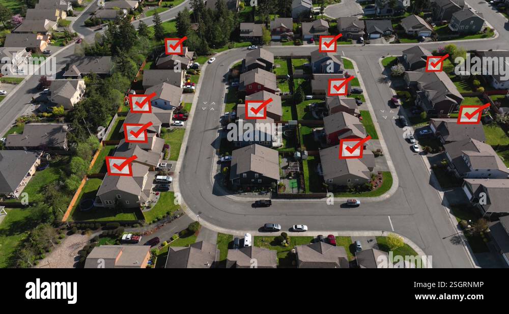 Aerial view of houses that voted Republican in America Stock Video ...