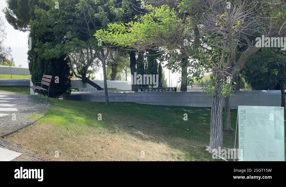 wide view of Temple of Poetry Park of Poets in Oeiras Stock Video ...