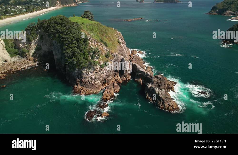 Hidden bay in the Coromandel Peninsula with clifftop views across the ...