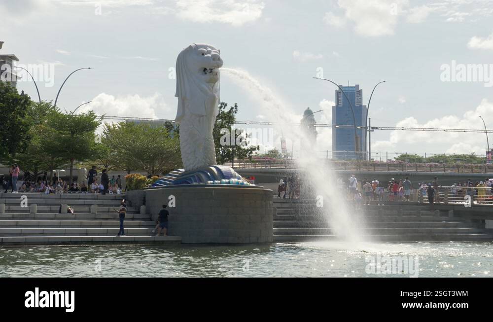 Magnificent panoramic image of the Melion park icon of Singapore Stock ...