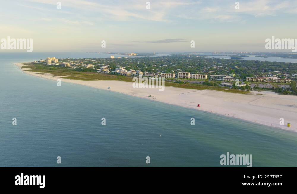 Siesta Key Beach in the Morning a Top Drone Shot of an Ocean Sandy ...