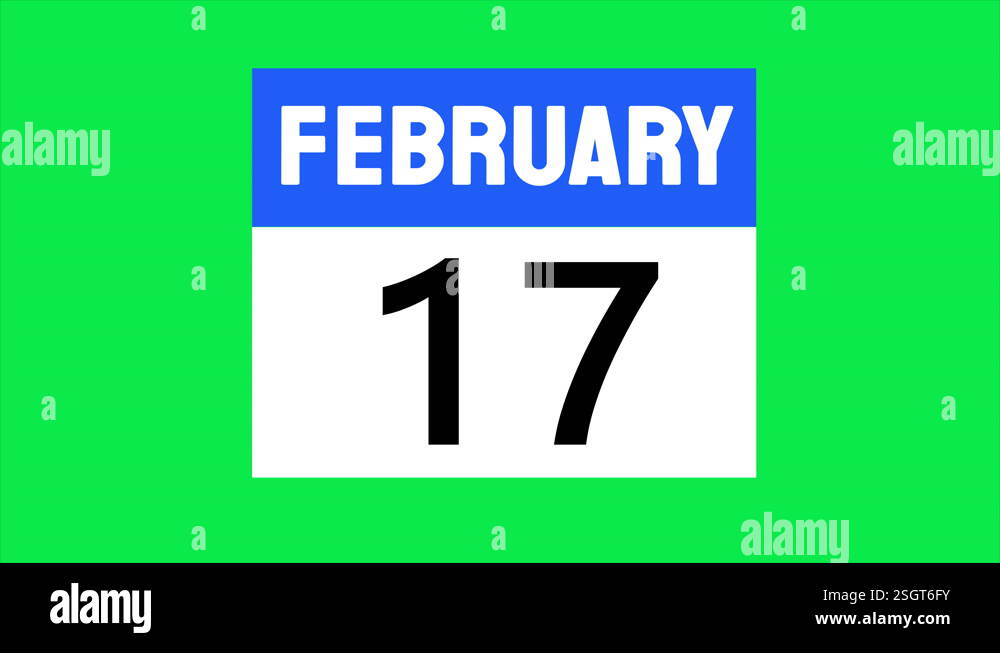 February calendar on green screen. Animated Business element Stock ...
