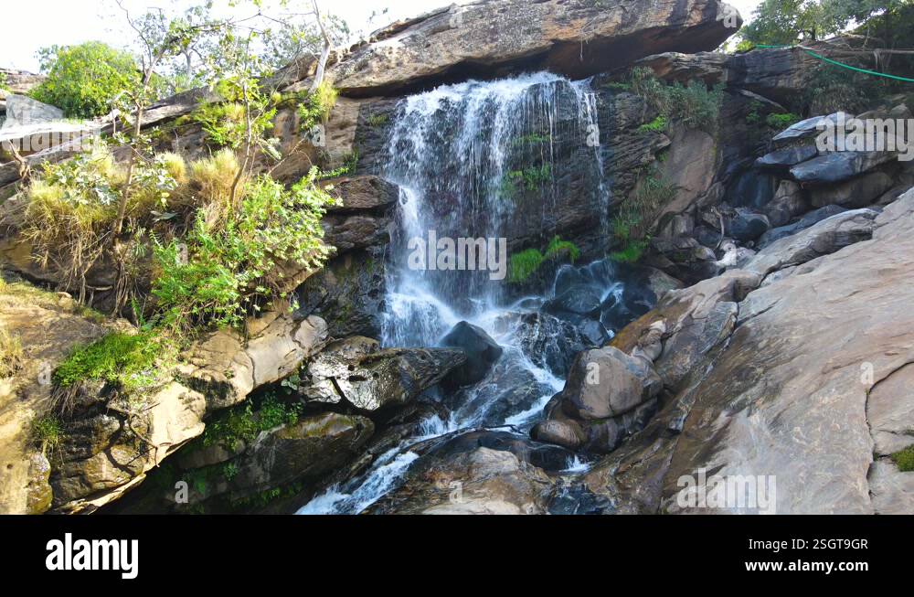waterfall in north kenya. drone fly in the north part of kenya Stock ...