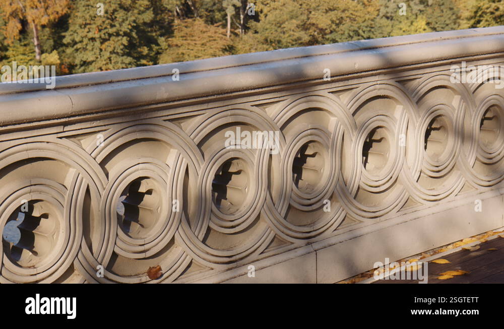 Decorative Circular Design of Carved Stone Ramp of Pedestrian Bridge in ...