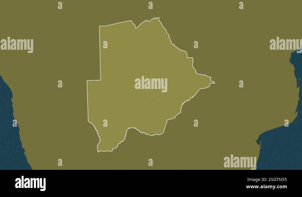 Botswana map - solid. Border. Pattern. Labels Stock Video Footage - Alamy