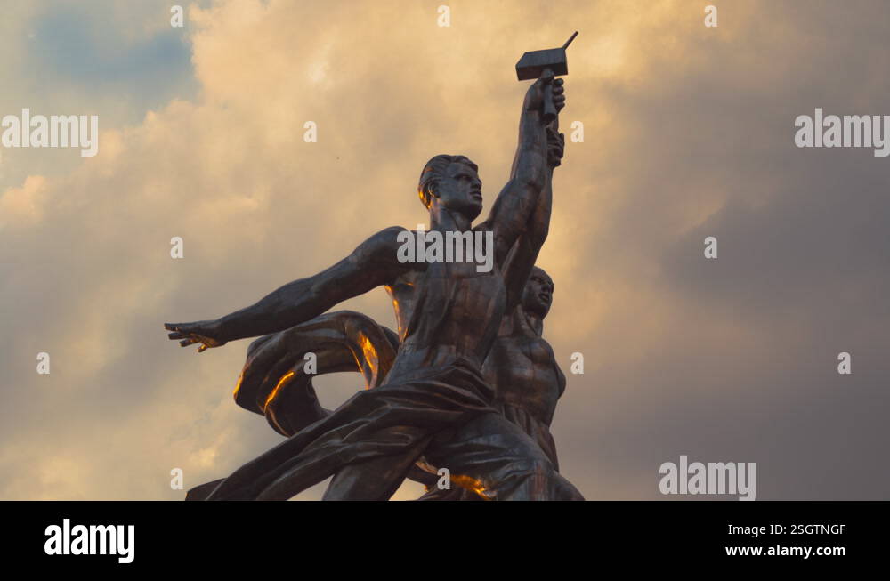 famous soviet monument Worker and Collective Farm Woman, Moscow, Russia ...
