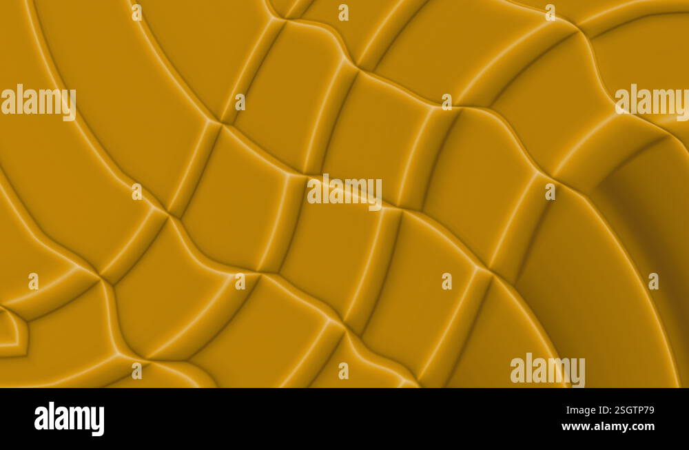 A twisted plane of yellow cubes connects to a solid flat plane Stock ...