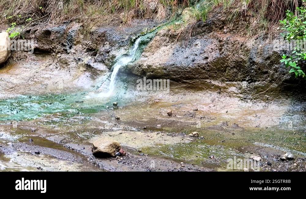 Hot spring in Hells Gate National Park, Kenya, Africa. Gimbal, close up ...