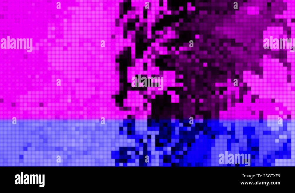 Psychedelic glitch noise lines pixelated 8 bit 80s vintage digital ...