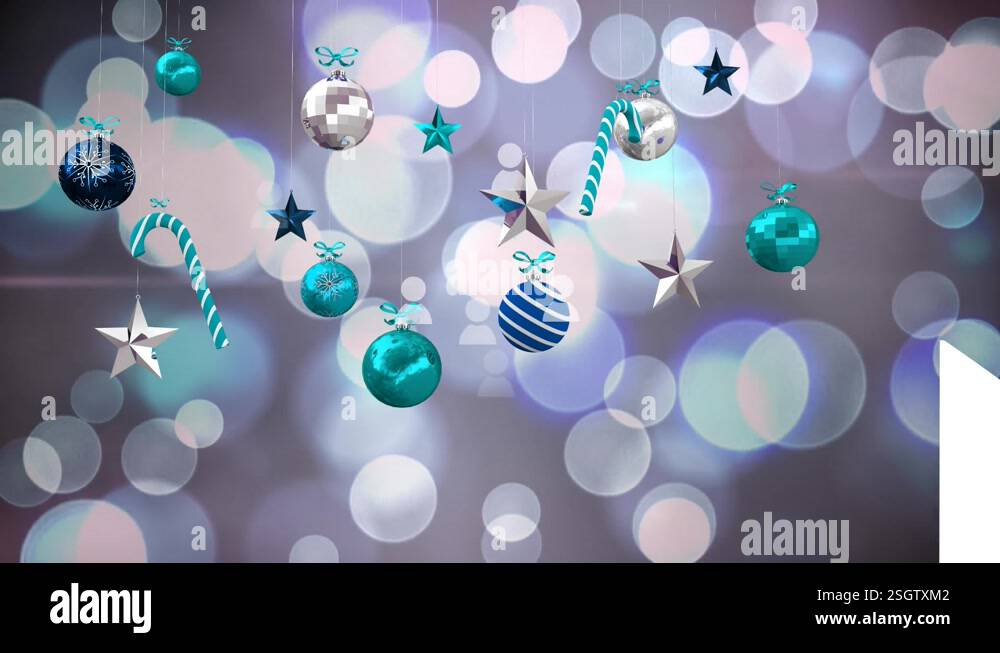 Animation of floating message icon with hanging decoration with bokeh ...
