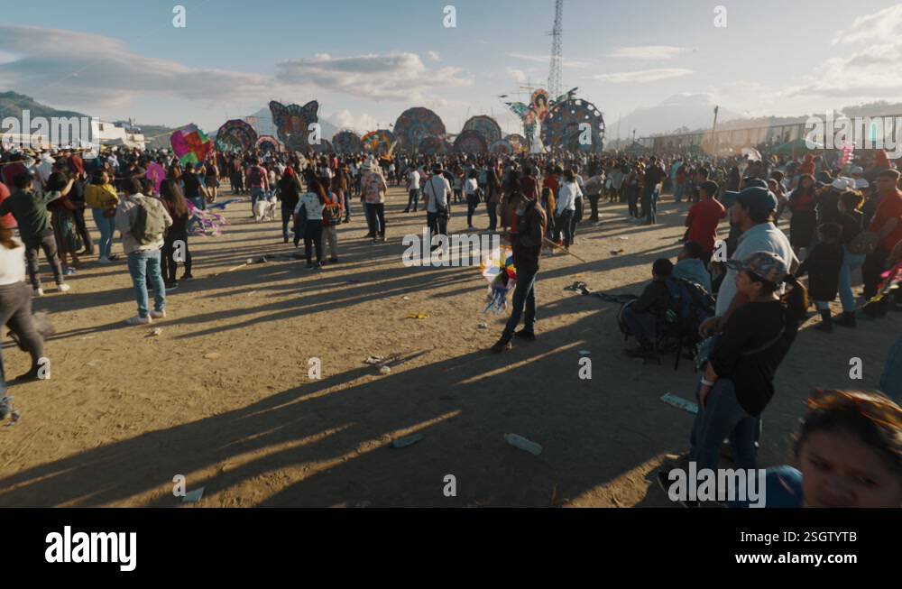 Crowd Of People During Traditional Day Of The Dead Celebration In Stock ...