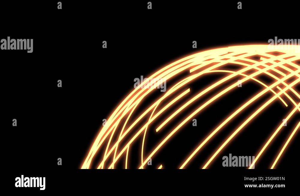 3D Streamline Wave Drawing Yellow VJ Loop Animation Background Stock ...