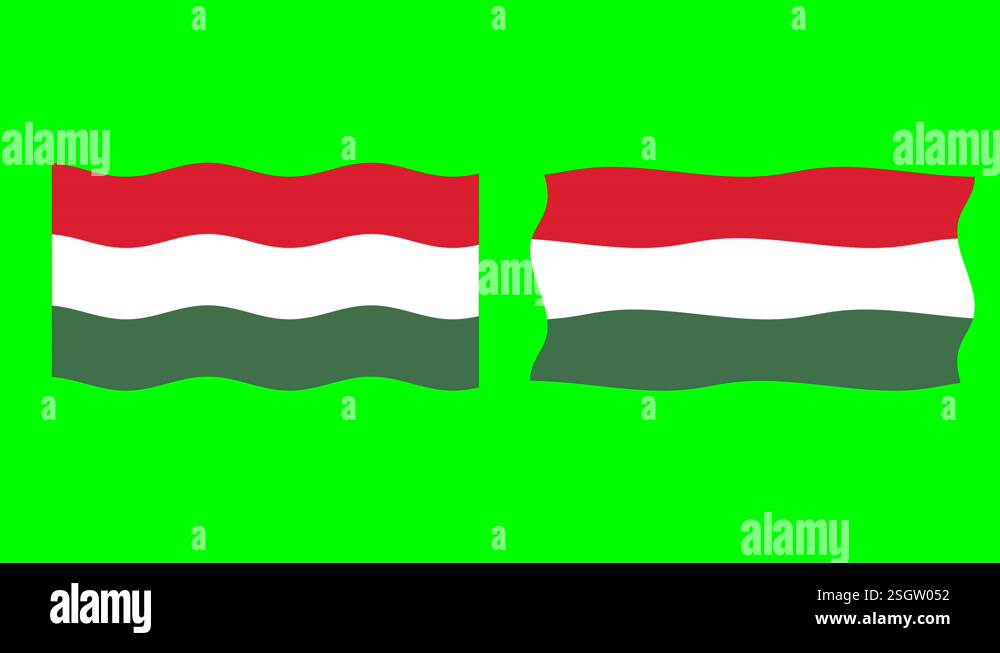 Wavy Hungary flag green screen motion graphics Stock Video Footage - Alamy