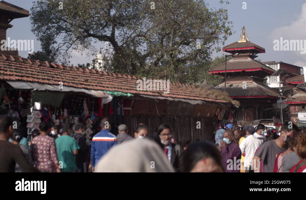 Nepal Basantapur Taleju Bhawani Temple Crowd World Heritage Site ...