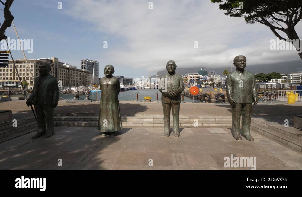 Statues of South African Nobel Peace Prize Laureates in Cape Town, ZA ...