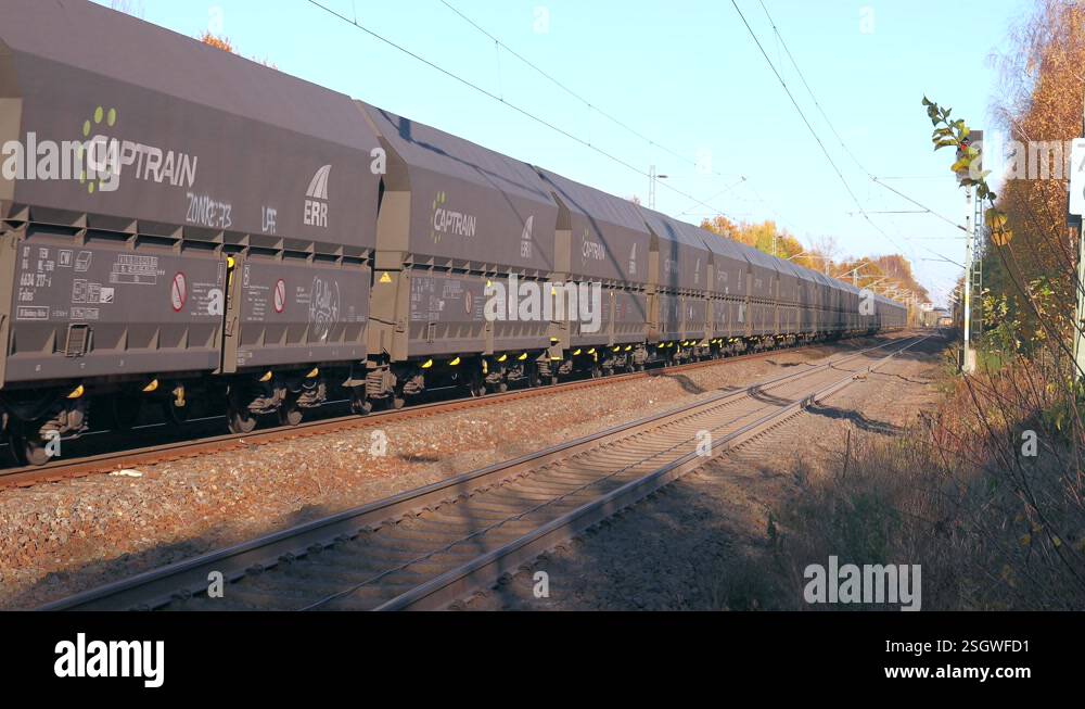 Freight train of Captrain Stock Video Footage - Alamy