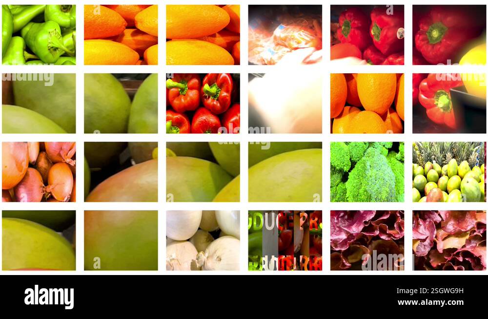 Produce collage person stocking animated motion background for retail ...