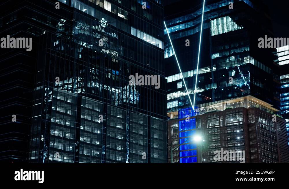 The modern office buildings of Austin at night - AUSTIN, UNITED STATES ...