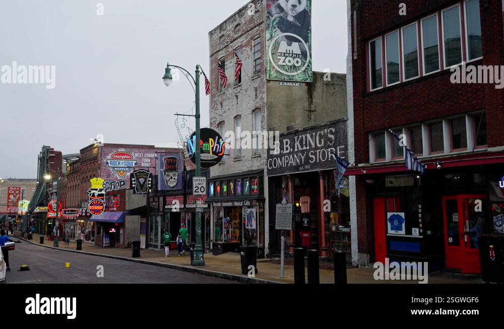 Famous Beale Street in Memphis- the home of Blues and Rock Music ...