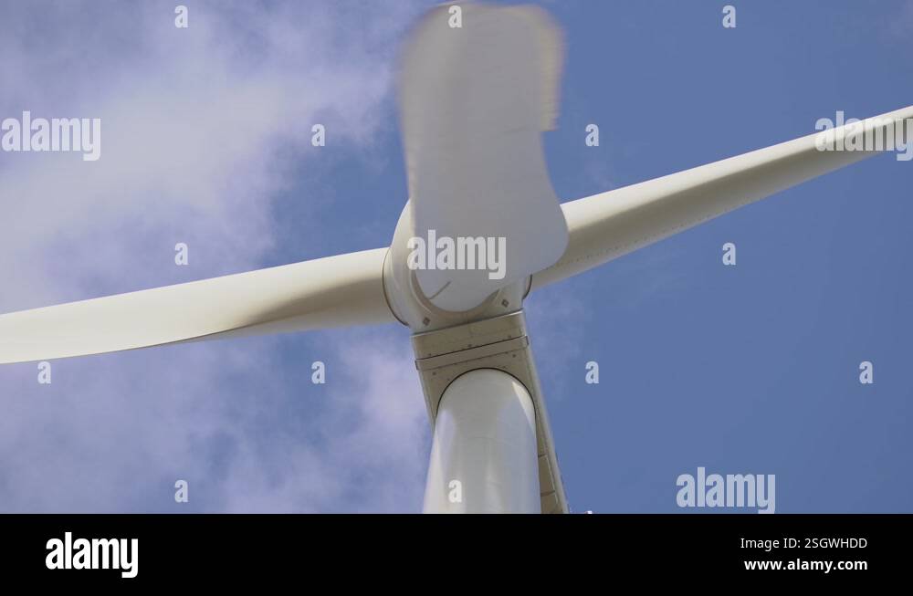Wind Turbines With Rotor Blades Spinning To Generate A Clean Energy ...