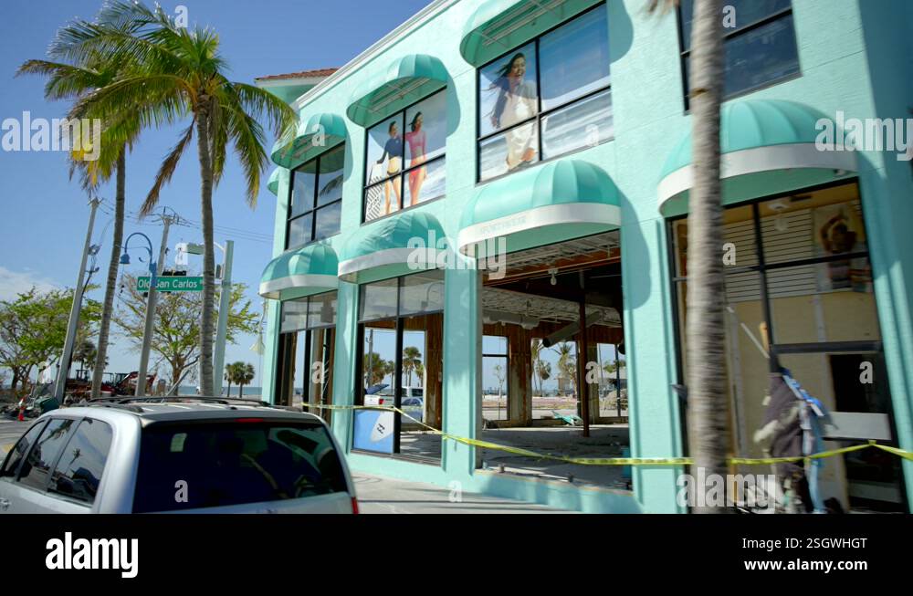 Tourist shops destroyed by Hurricane Ian Fort Myers FL Stock Video ...