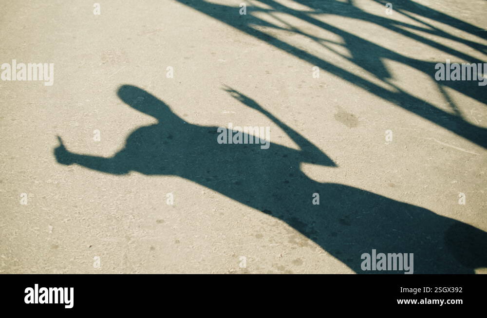 Shadow of man dancing hip hop. Modern dance choreography. Male ...