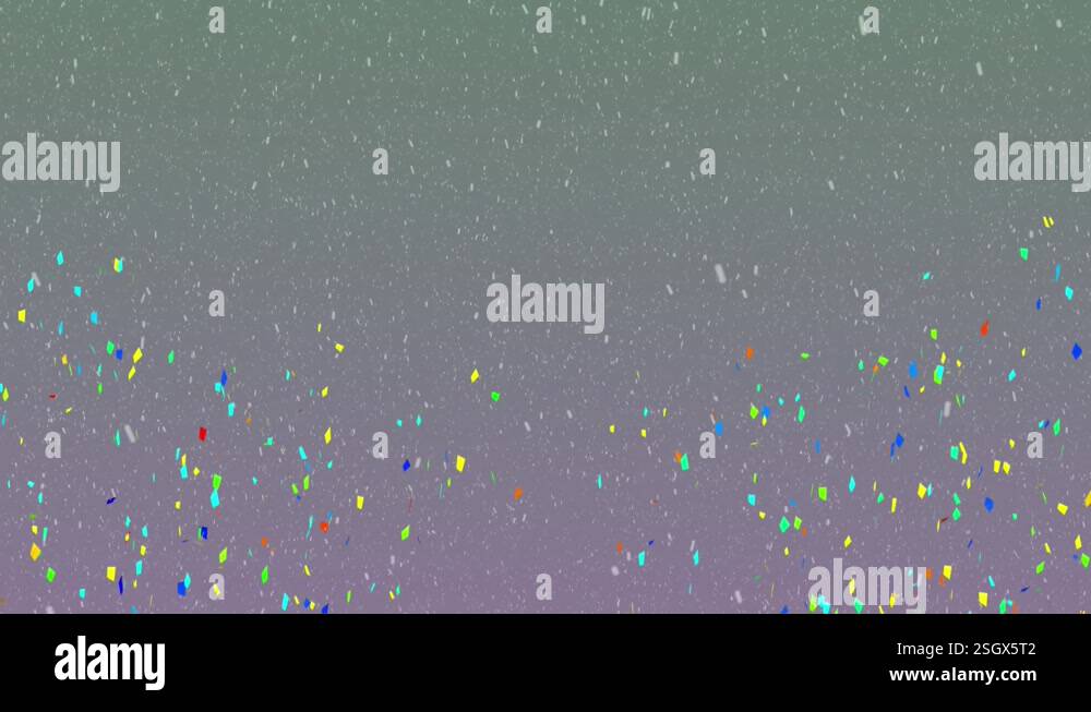 Animation of confetti falling over animation at sports stadium Stock ...