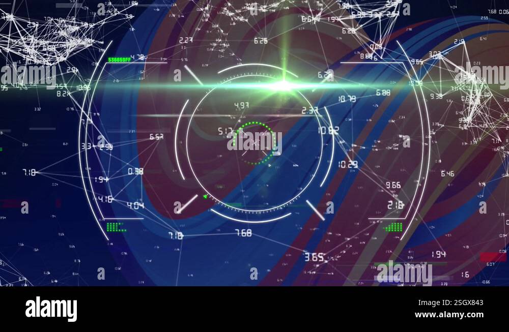 Animation of scope with connections and data processing Stock Video ...