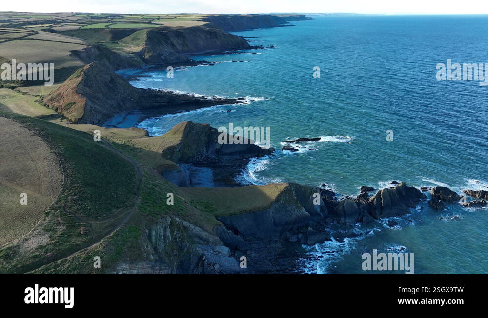 Hartland Quay, North Devon Coast, Aerial Drone September 2022, Prores ...