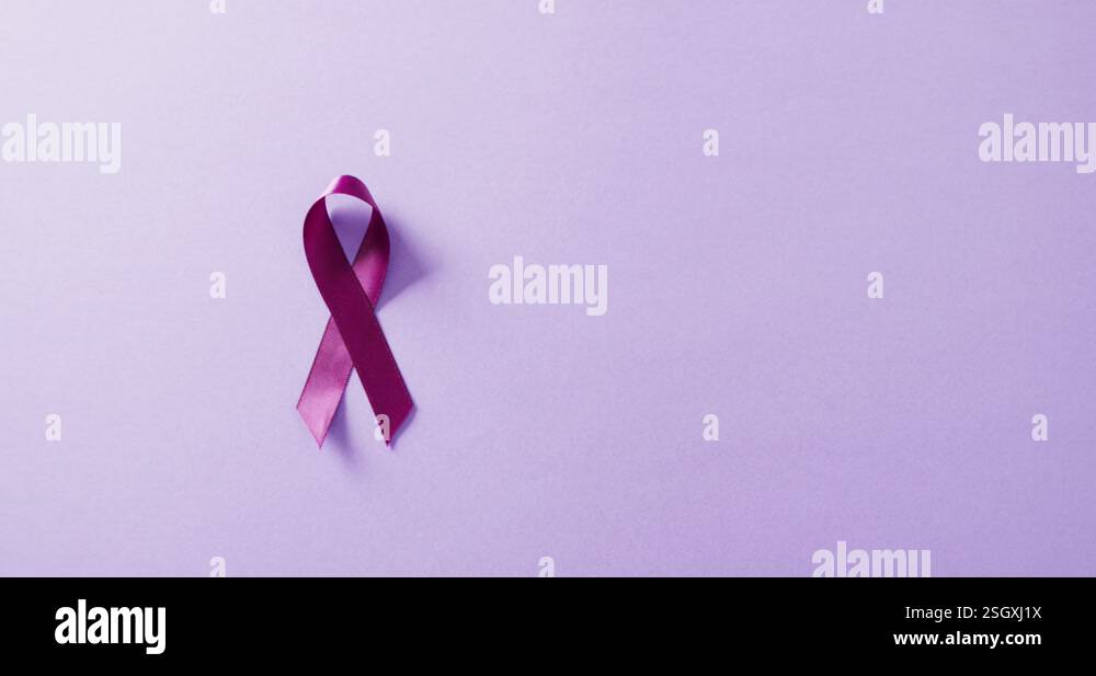 Video of purple add or adhd awareness ribbon on purple background with ...