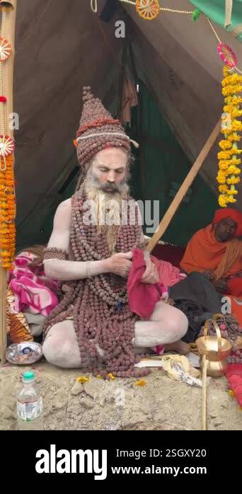 Prayagraj, Uttar Pradesh, India - January 15 2025: Mahakumbh, Portrait ...
