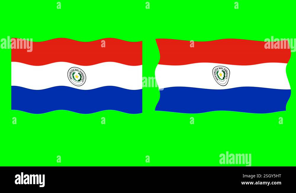 Wavy Paraguay flag green screen motion graphics Stock Video Footage - Alamy