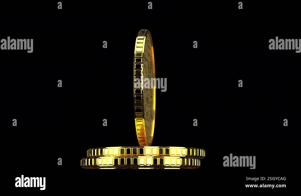 A Lot Of Bitcoin Crypto currency Gold Bitcoin BTC Bit Coin falling loop ...