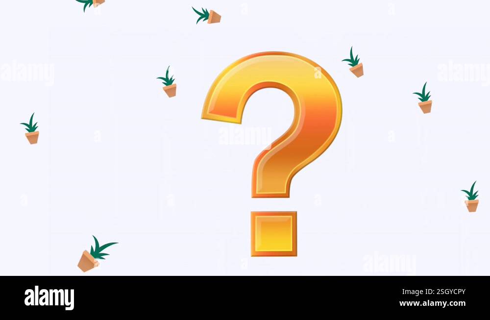Animation of plants icon over question mark Stock Video Footage - Alamy