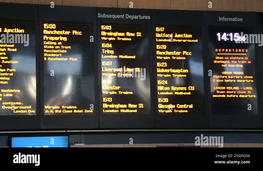 london euston railway station train departure notice board Stock Video ...