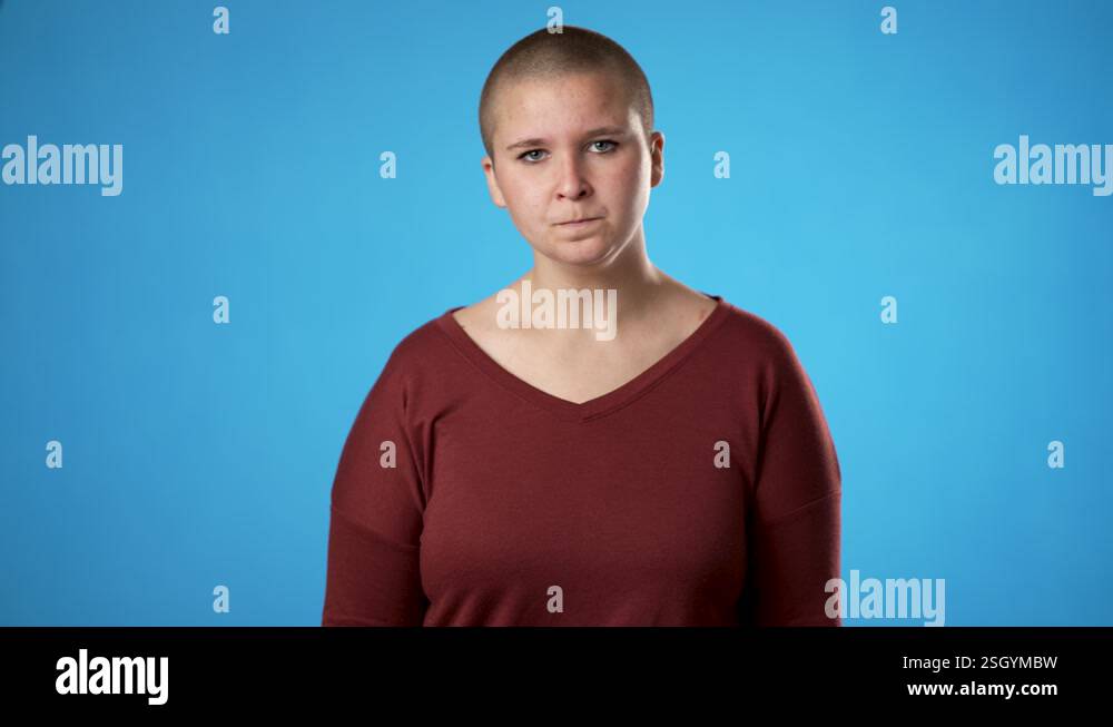 Portrait of gender fluid non binary young woman 20s angry upset shout ...
