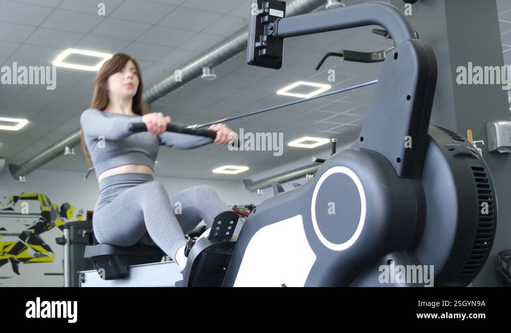 Gym exercise rowing machine Stock Videos & Footage - HD and 4K Video ...