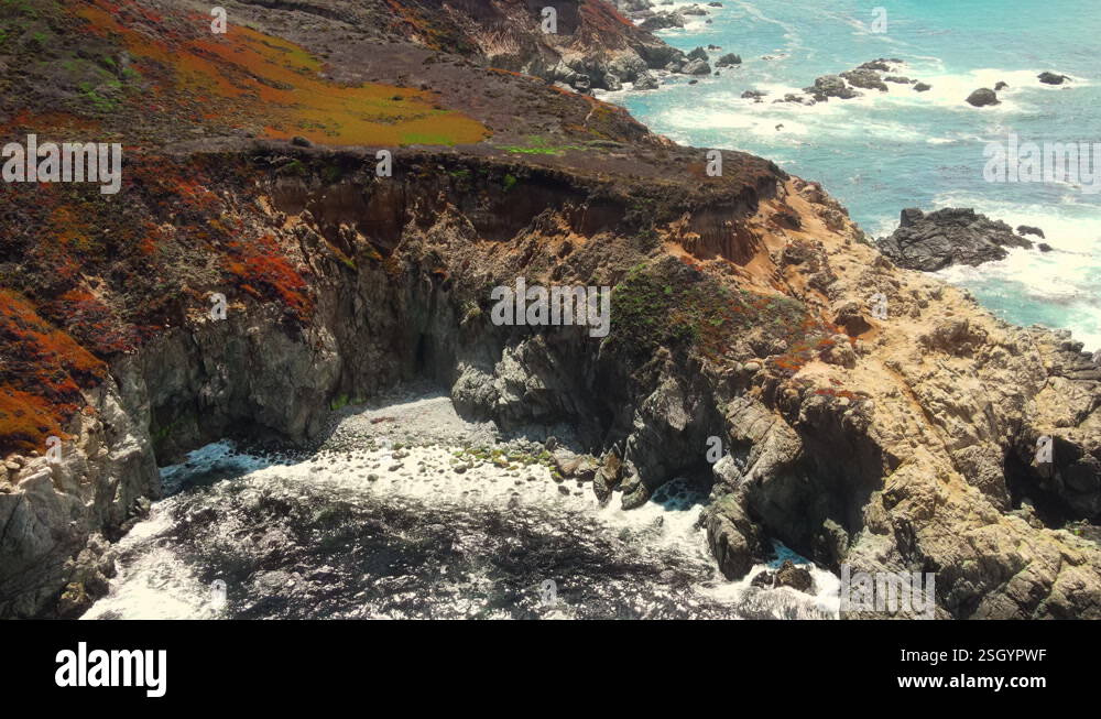 A charming cove on the California coast. The Big Sur area impresses ...