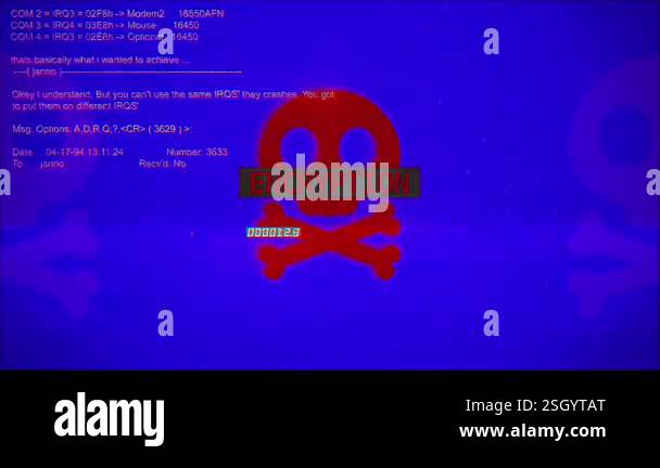 Encryption Warning Text on hacking background screen Stock Video ...