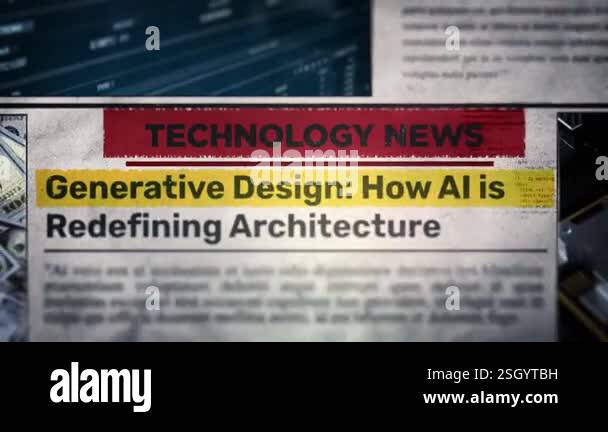 Generative Design How AI is Redefining Architecture Headline Title on Newspaper Stock Video ...