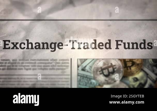 Exchange-Traded Funds Title on Digital Newspaper Stock Video Footage ...