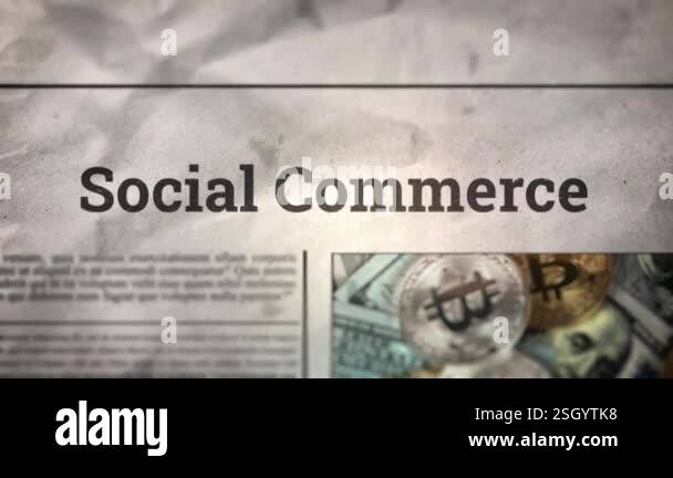 Social Commerce Title on Digital Newspaper Stock Video Footage - Alamy