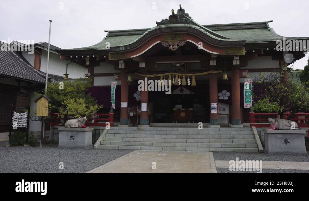 Japanese Shinto Shrine at Kishiwada, Kishiki Shrine and center of ...