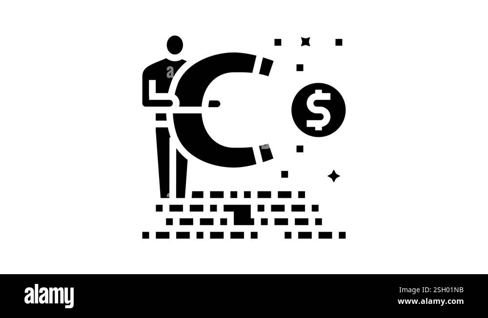 flexibility financial freedom money glyph icon animation Stock Video ...